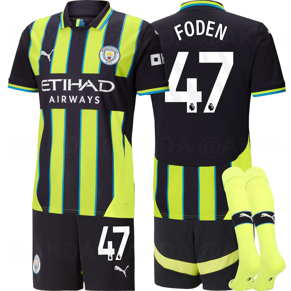 Puma 2024-25 Kids & Mens Manchester City Away Football Kits 24/25 Man ...