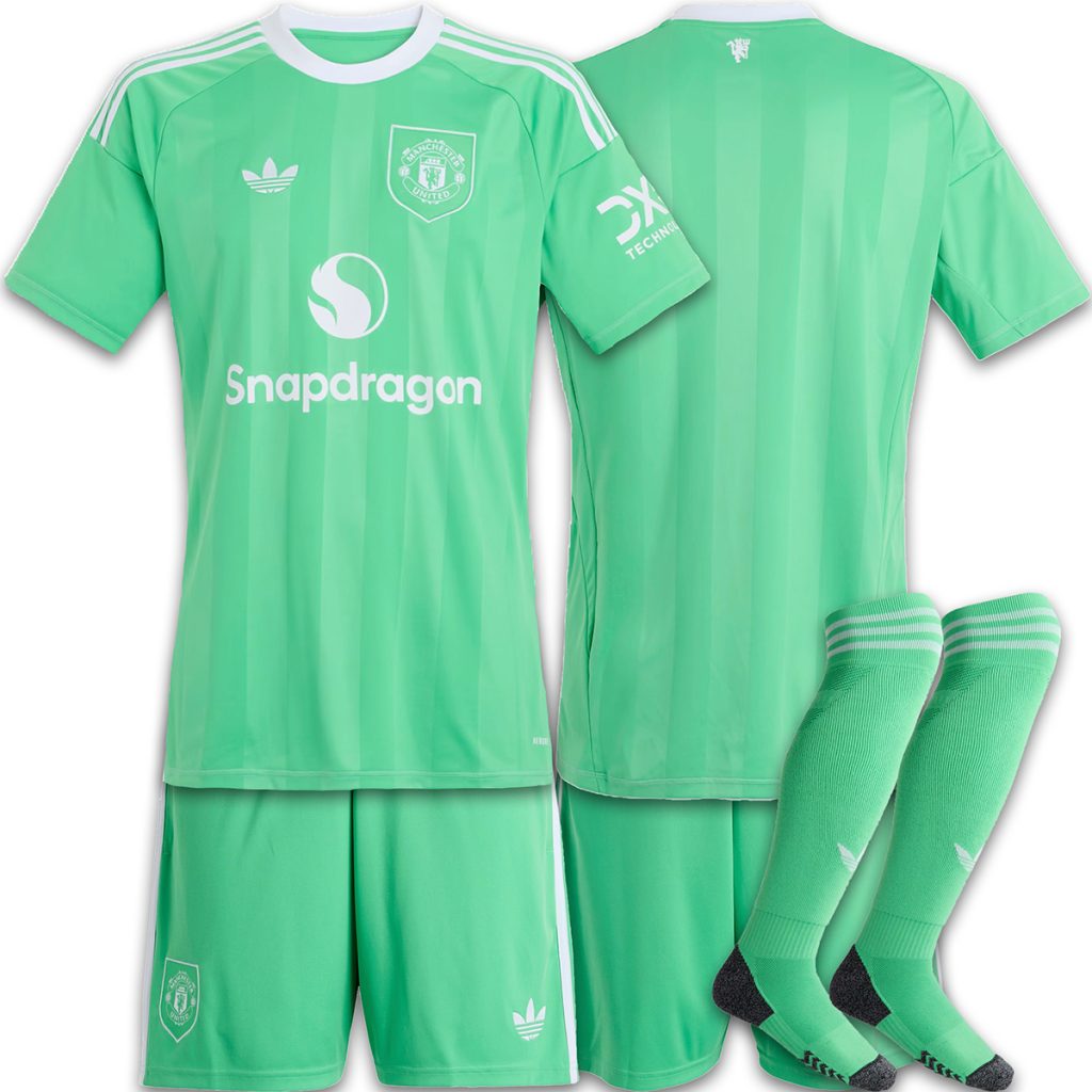 adidas Manchester United 25/26 Third Green Goalkeeper Jersey Kit 2025 ...